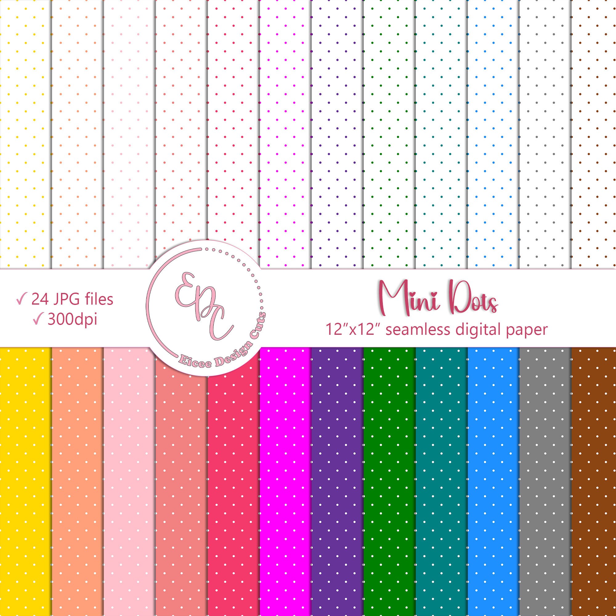 SALE Mini Dots Seamless Digital Paper, Colorful Digital Paper Pack ...