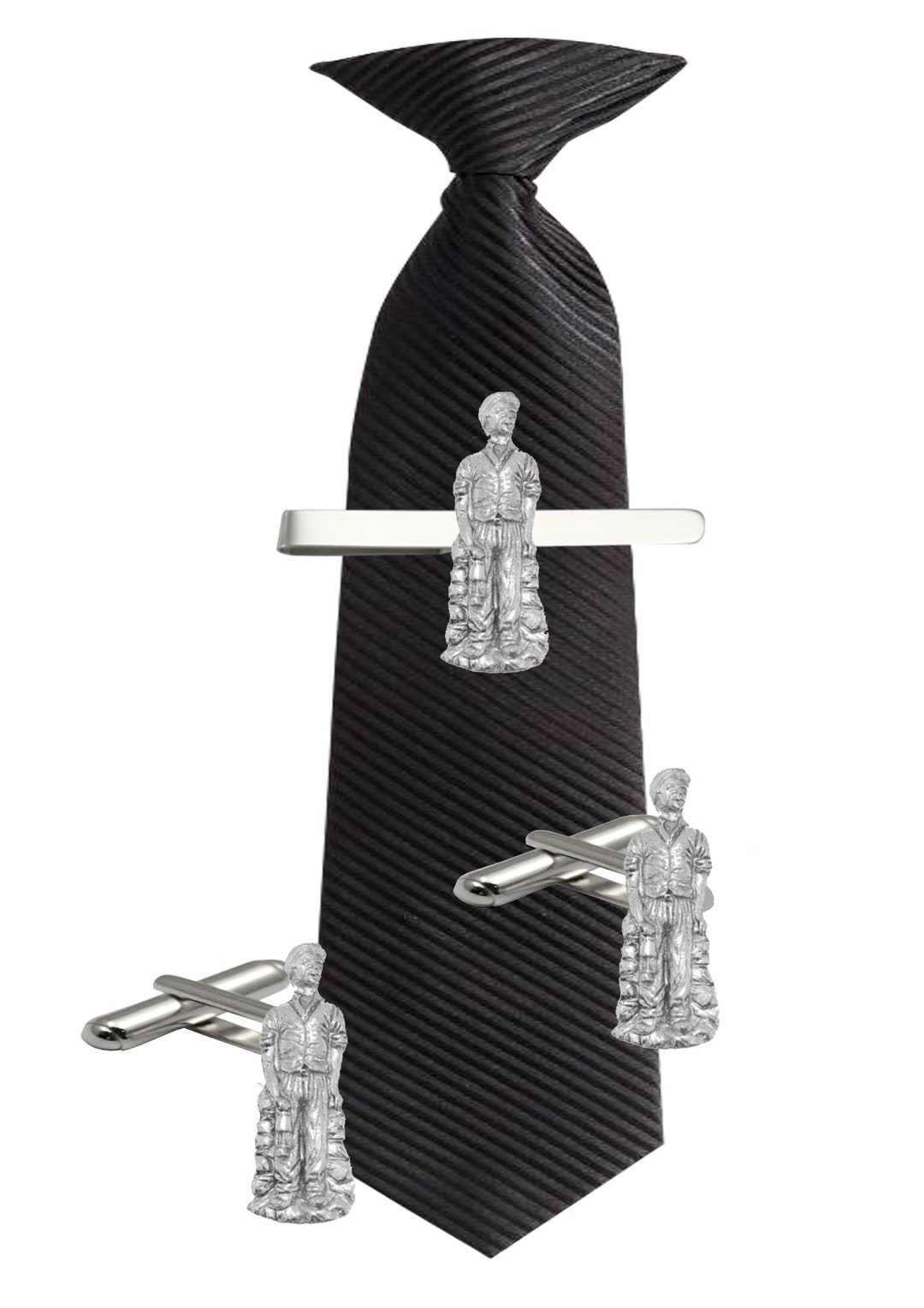Collier Mining Made From Fine English Pewter Cuff Link or Tie Slide or ...