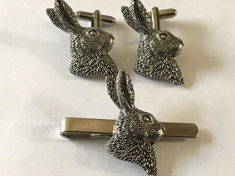 Hares Head Made From Fine English Pewter Cuff Link or Tie Slide or the ...