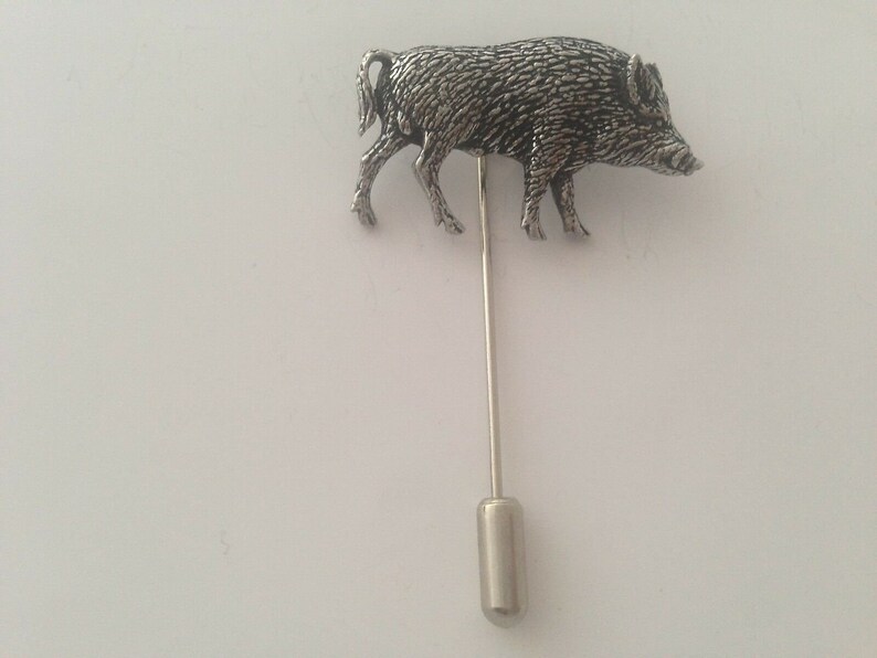 Wild Boar Made From Fine English Pewter Cuff Link or Tie Slide or the ...