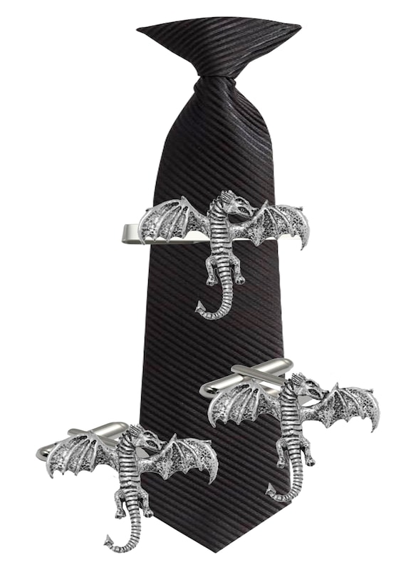 Dragon Made From Fine English Pewter Cuff Link or Tie Slide or | Etsy