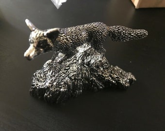 Pewter Fox Figurine - Etsy