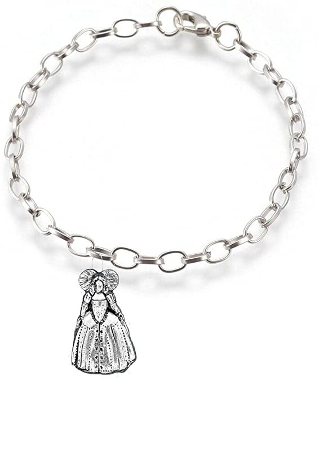 Queen Elizabeth I Pp-h19 Made From English Pewter on Belcher Link Chain ...