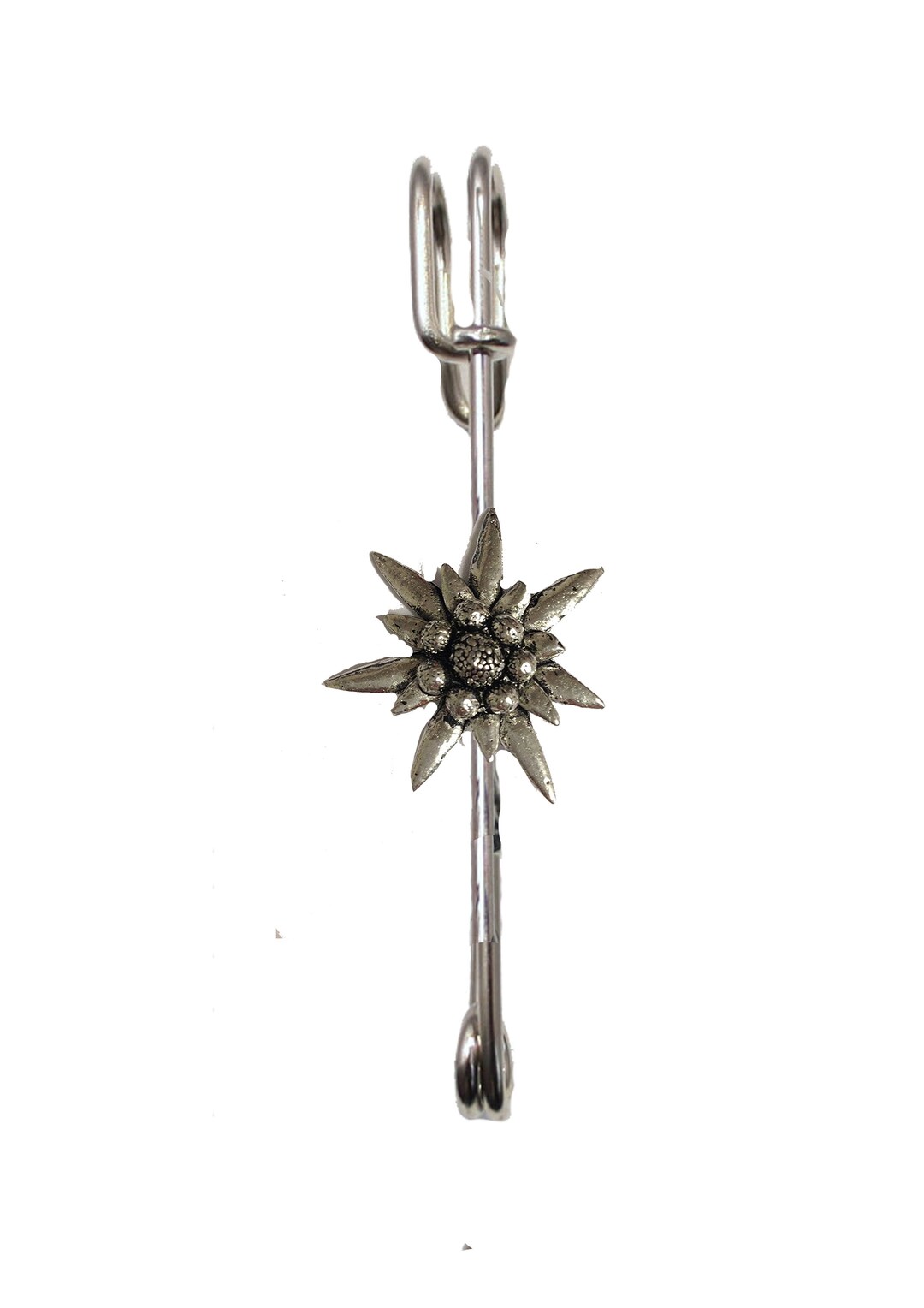 Large Edelweiss on a 3" 7.5cm Kilt Pin Scarf / Brooch With English ...
