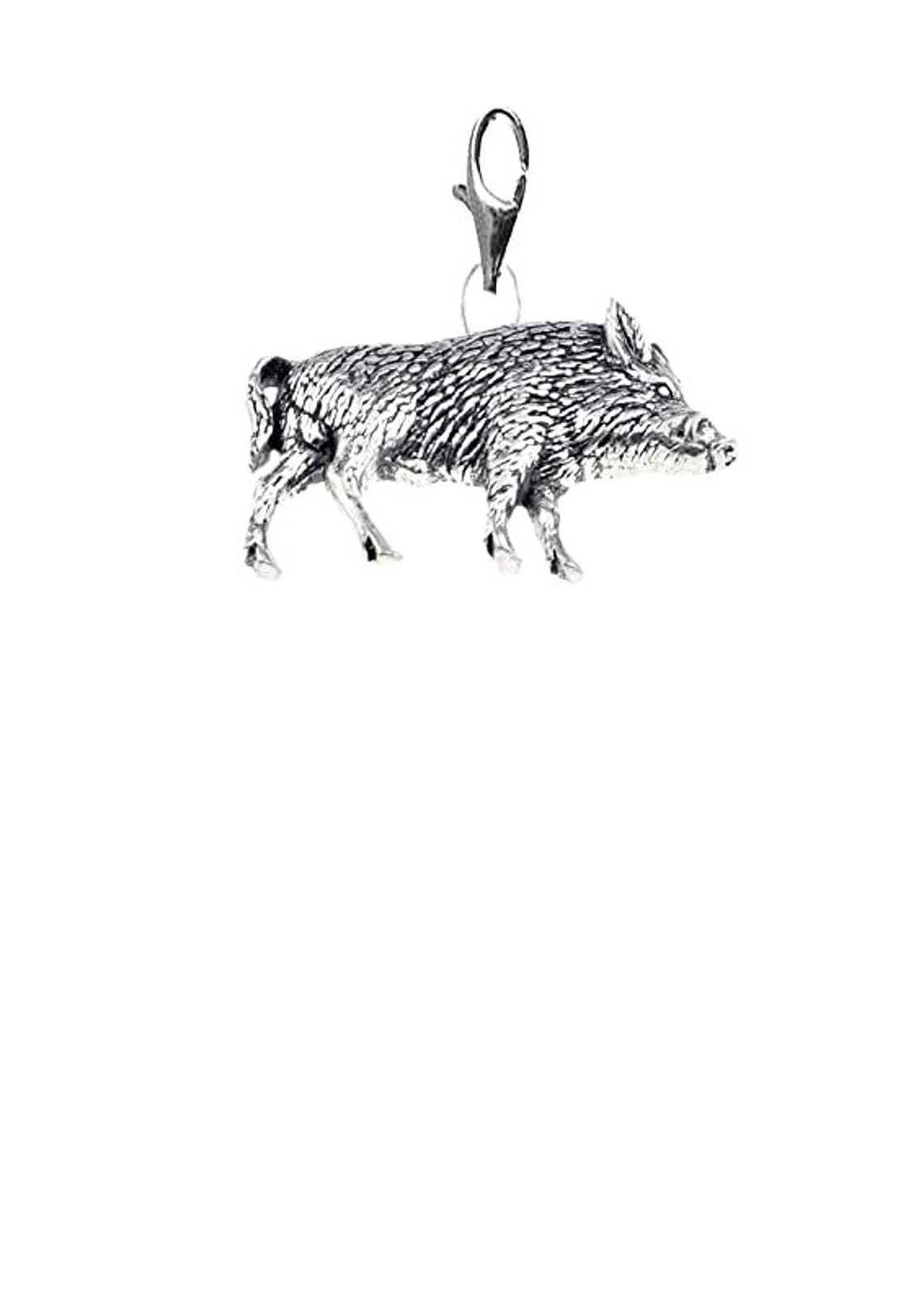 A18 Wild Boar GOLD or Pewter Charm Fitted to a 925 Sterling Lobster ...