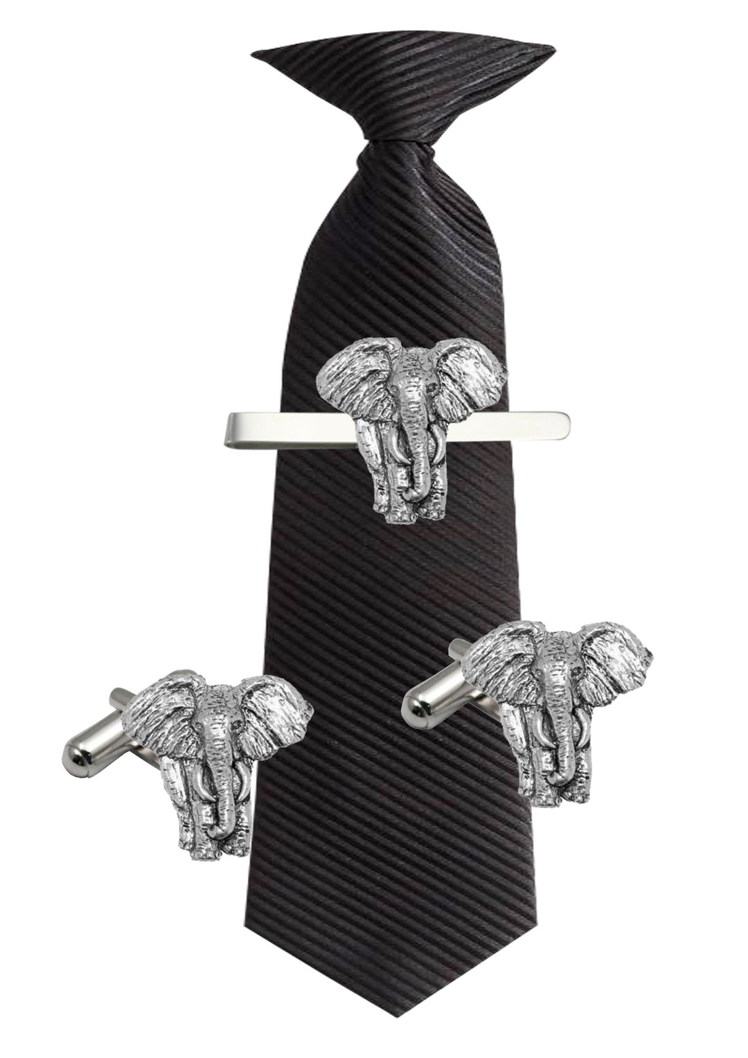 Elephant Made From Fine English Pewter Cuff Link or Tie Slide or the ...