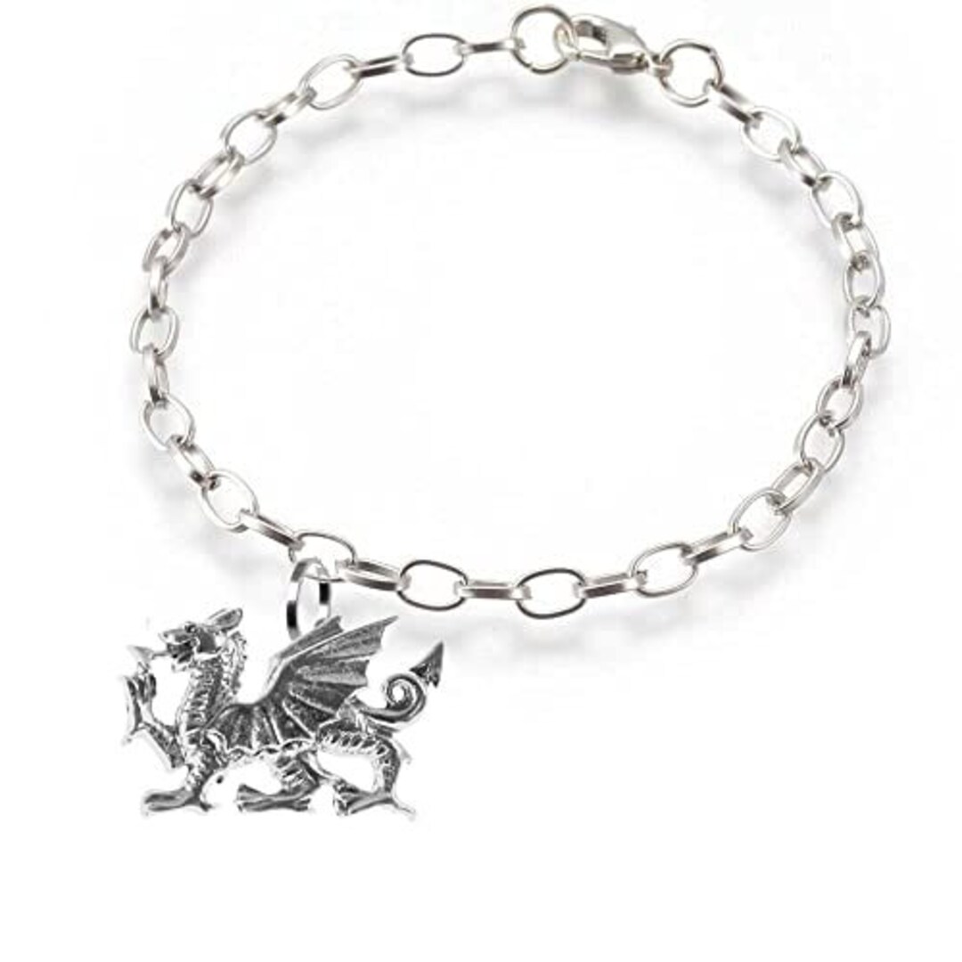 Pp-g51 Welsh Dragon Made From English Pewter on Belcher Link Chain ...