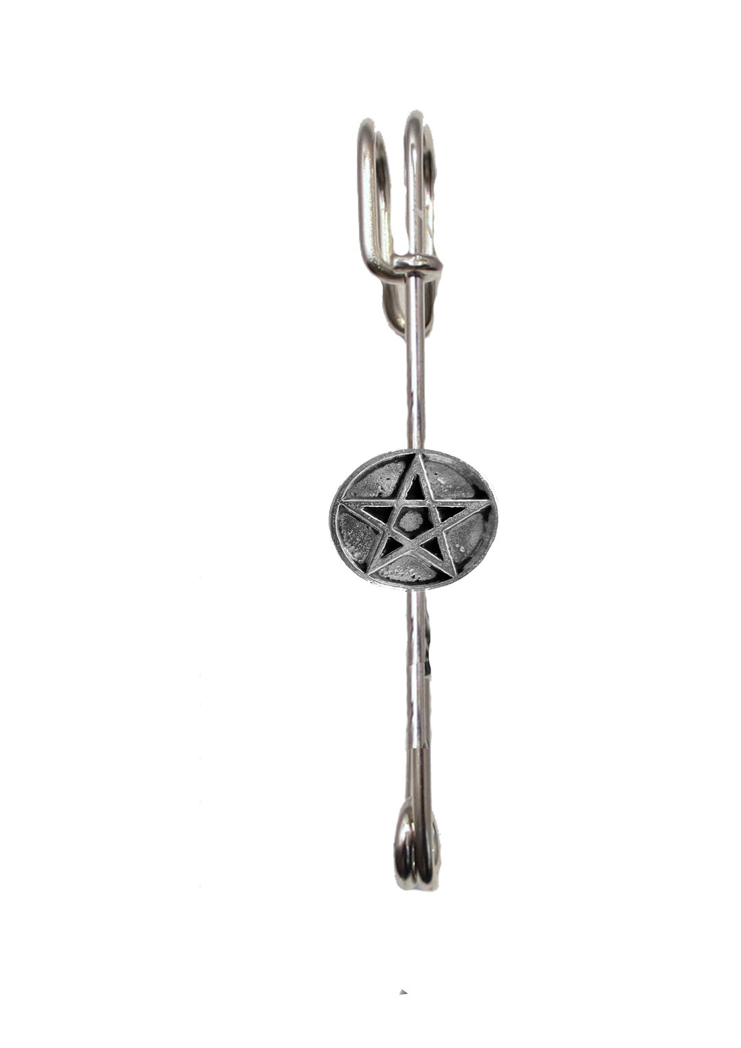 Pentacle Pentagram on a 3" 7.5cm Kilt Pin Scarf / Brooch With English ...