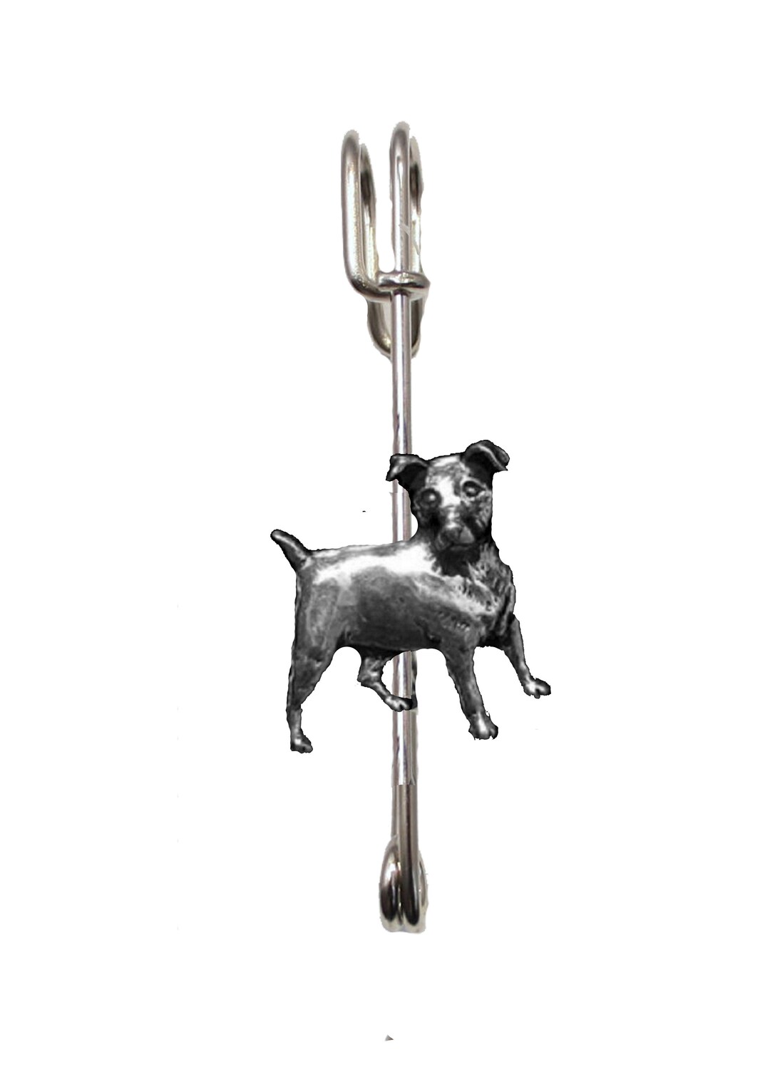 Jack Russell Terrier on a 3" 7.5cm Kilt Pin Scarf / Brooch With English ...