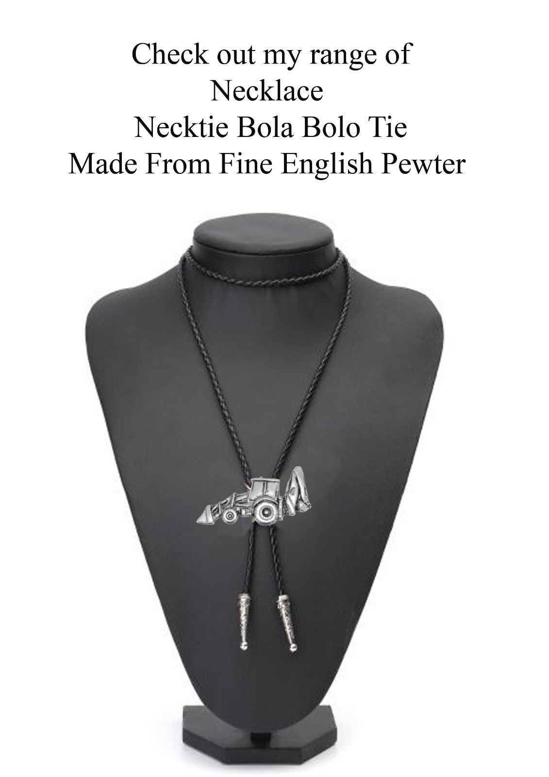 Pewter Excavator Collier Western Cowboy Necktie Bola Bolo Tie code ...