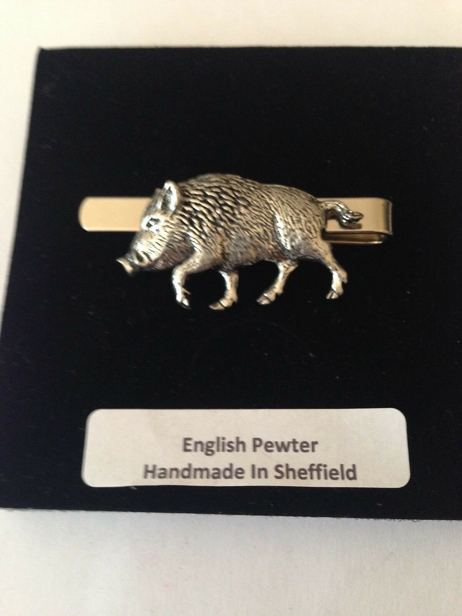 Wild Boar Made From Fine English Pewter Cuff Link or Tie Slide or the ...