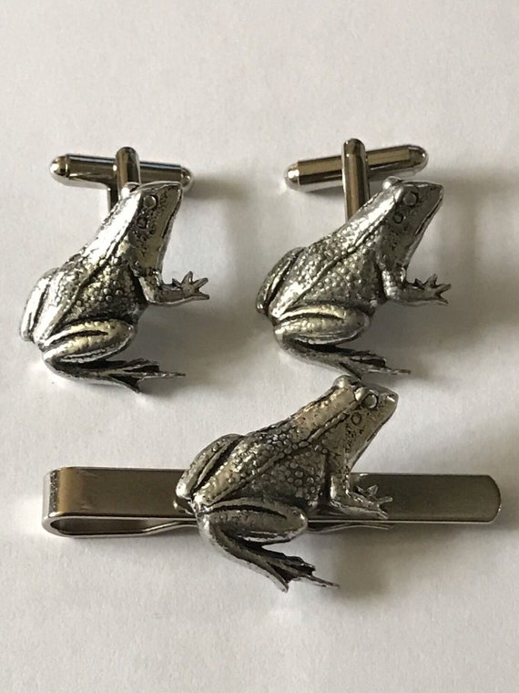 Frog Made From Fine English Pewter Cuff Link or Tie Slide or | Etsy