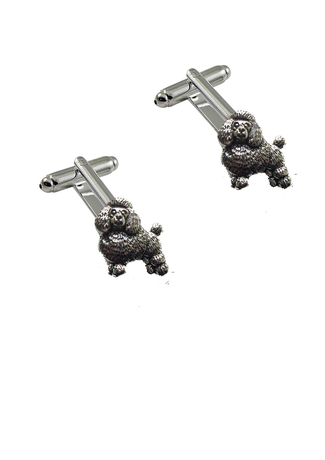Poodle Made From Fine English Pewter Cuff Link or Tie Slide or the Set ...