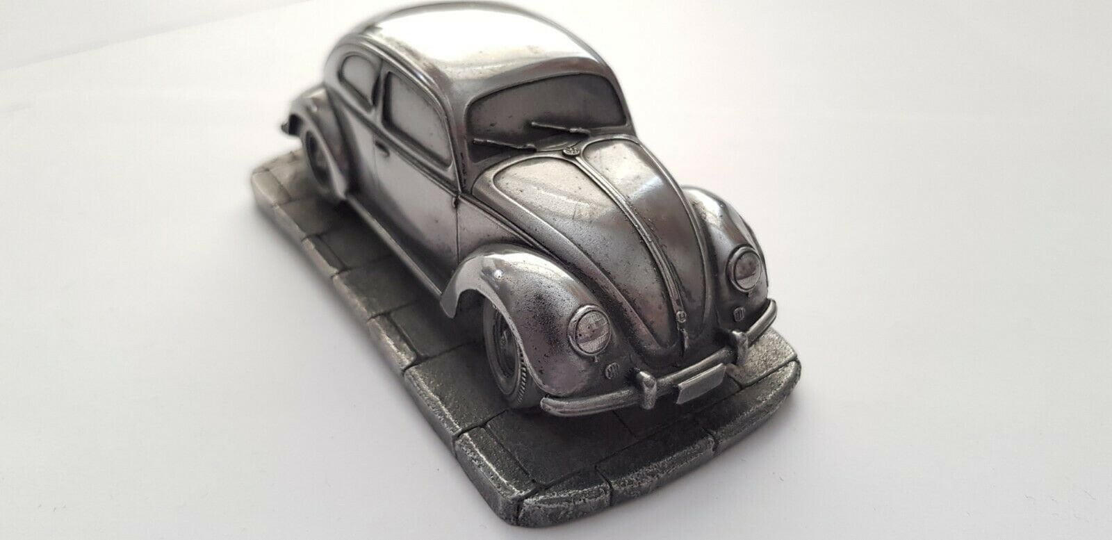 Classic Beetle Car Pewter Effect 1.32 Scale Model Car Handmade in ...