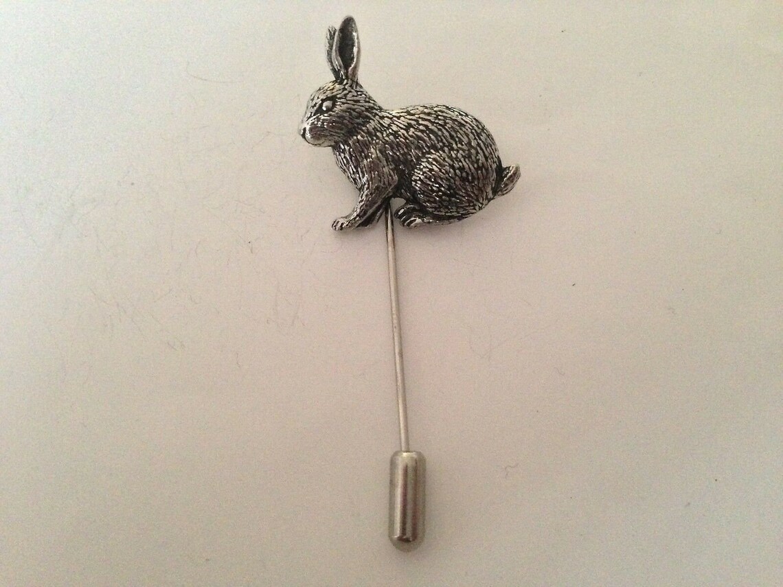 Rabbit Made From Fine English Pewter Cuff Link or Tie Slide or the Set ...
