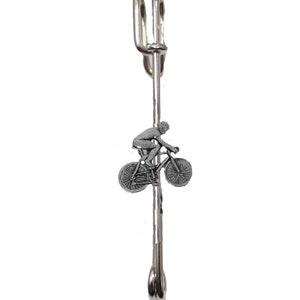 Male Cyclist on a 3" 7.5cm Kilt Pin Scarf / Brooch With English Pewter ...