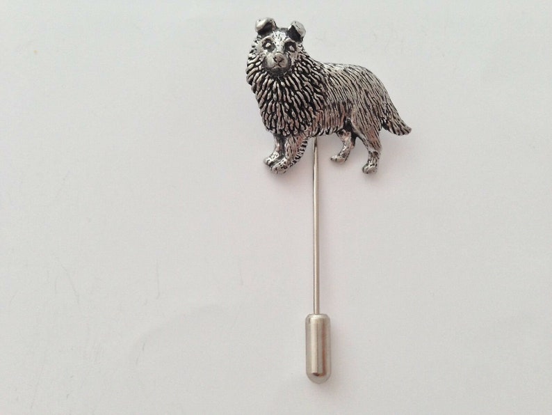 Sheltie on a 3" 7.5cm Kilt Pin Scarf / Brooch With English Pewter ...