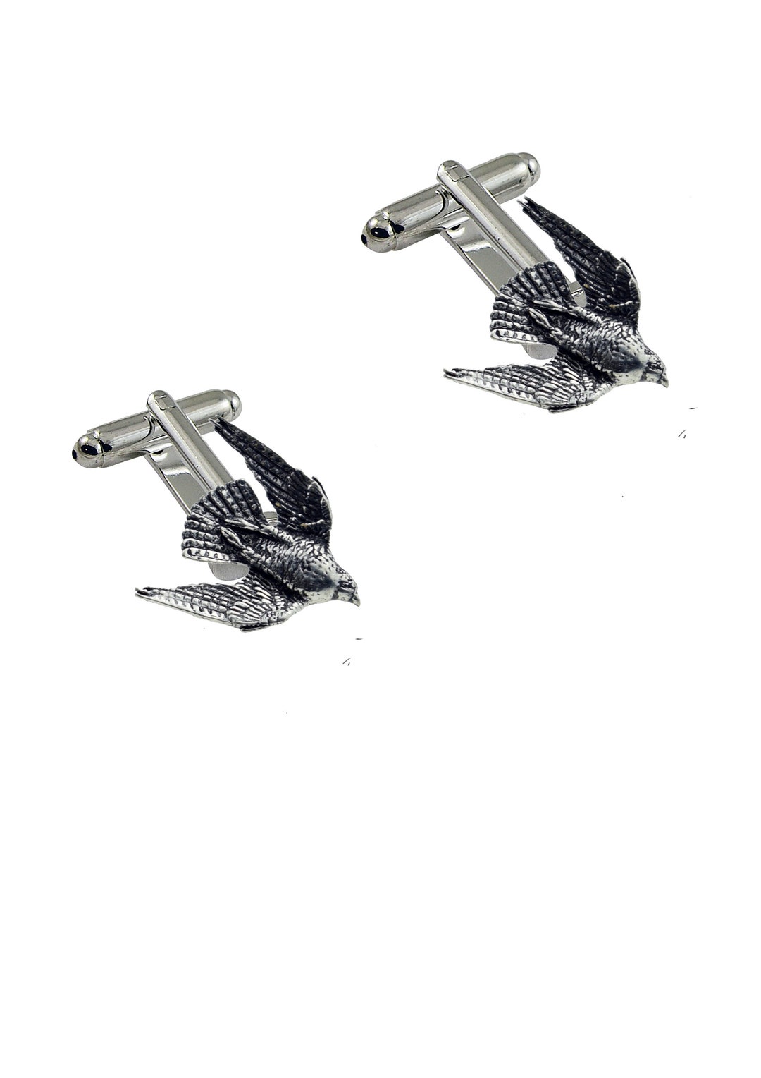 Stooping Falcon Made From Fine English Pewter Cuff Link or Tie Slide or ...