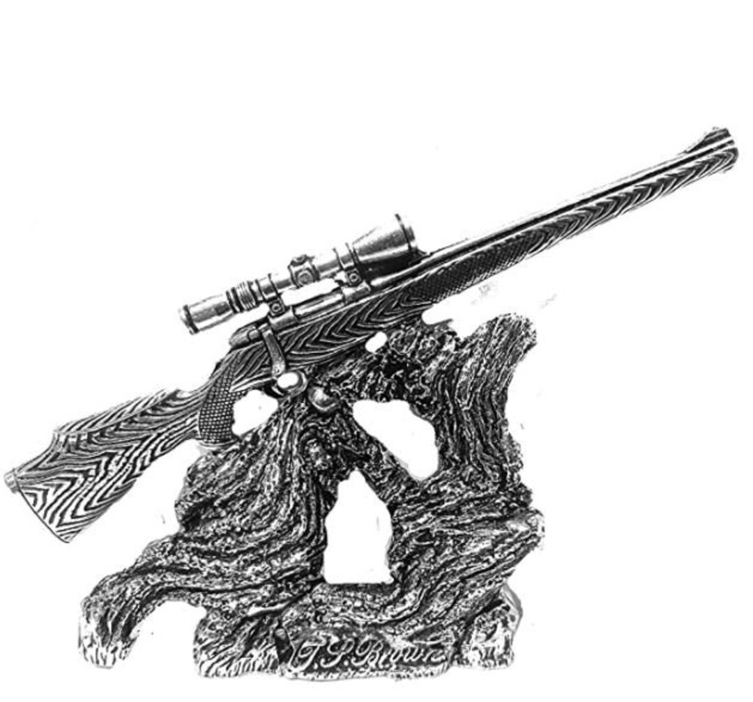 Rifle Pewter Figurine Paperweight Ornament 3D Codeg4 - Etsy
