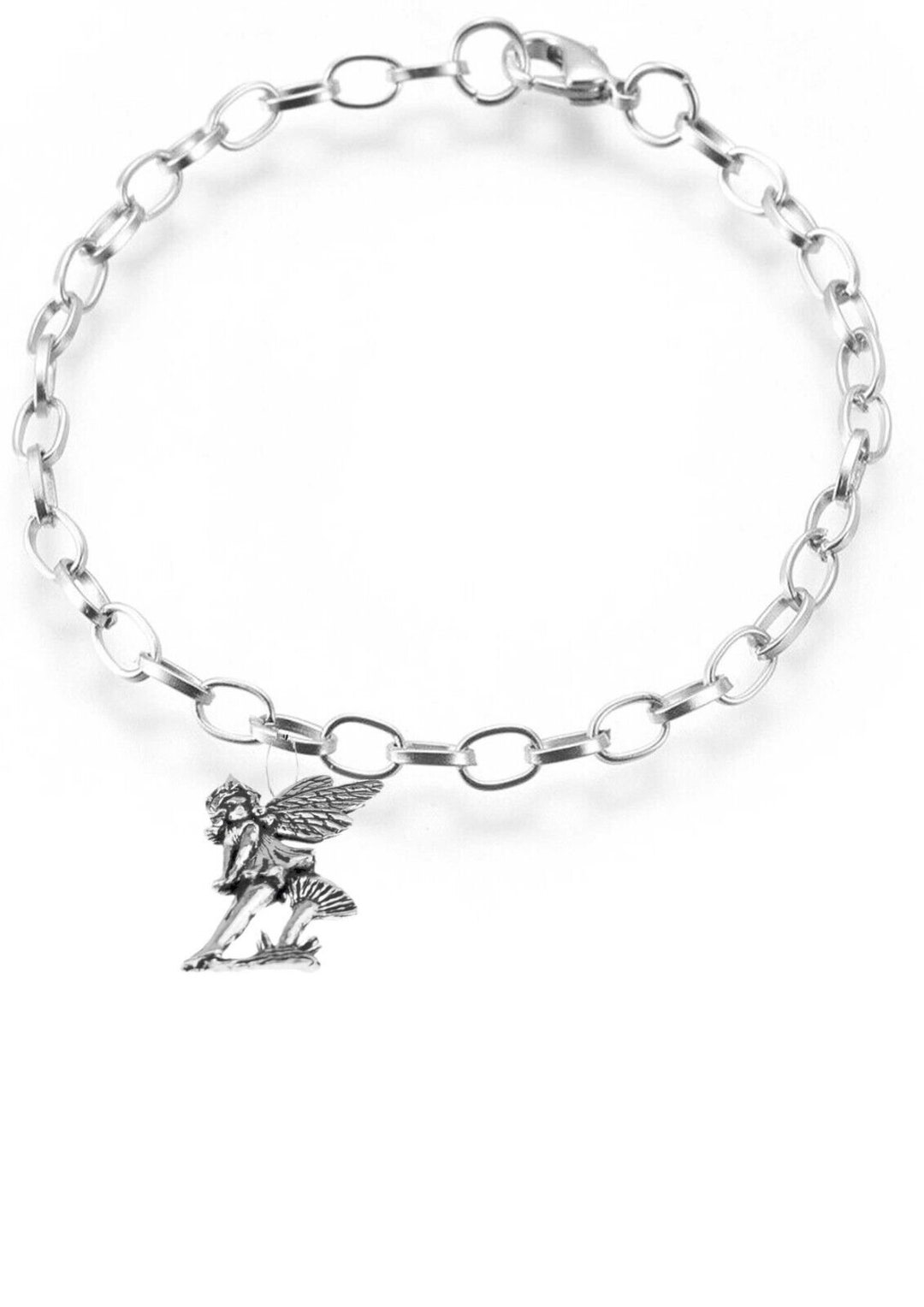 C9 Sitting Fairy Made From English Pewter on Belcher Link Chain Perfect ...