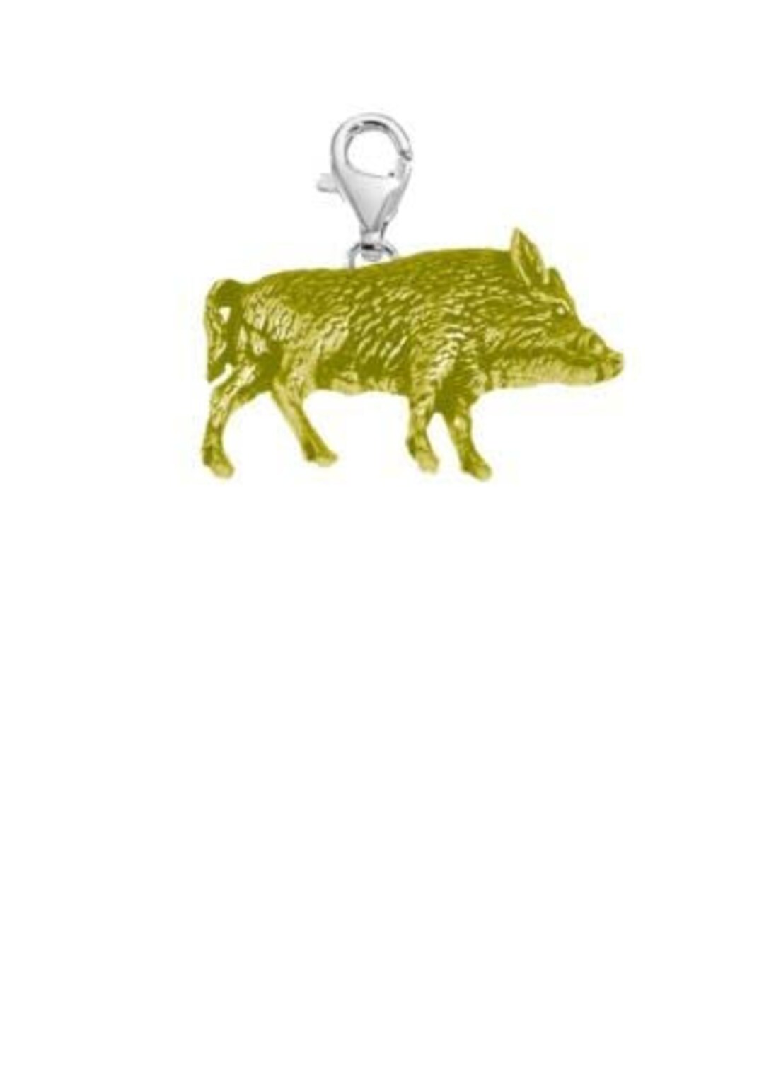 A18 Wild Boar GOLD or Pewter Charm Fitted to a 925 Sterling Lobster ...