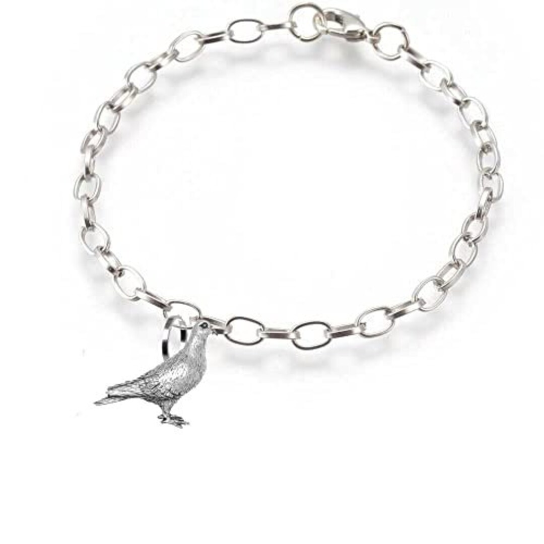 Pp-b04 Pigeon Made From English Pewter on Belcher Link Chain Perfect as ...