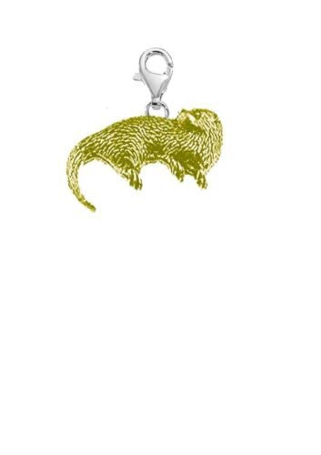 A13 Otter GOLD or Pewter Charm Fitted to a 925 Sterling Lobster Clasp ...