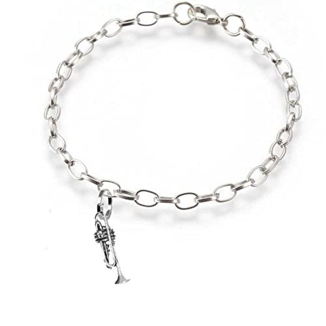 Pp-m09 Trumpet Made From English Pewter on Belcher Link Chain Perfect ...