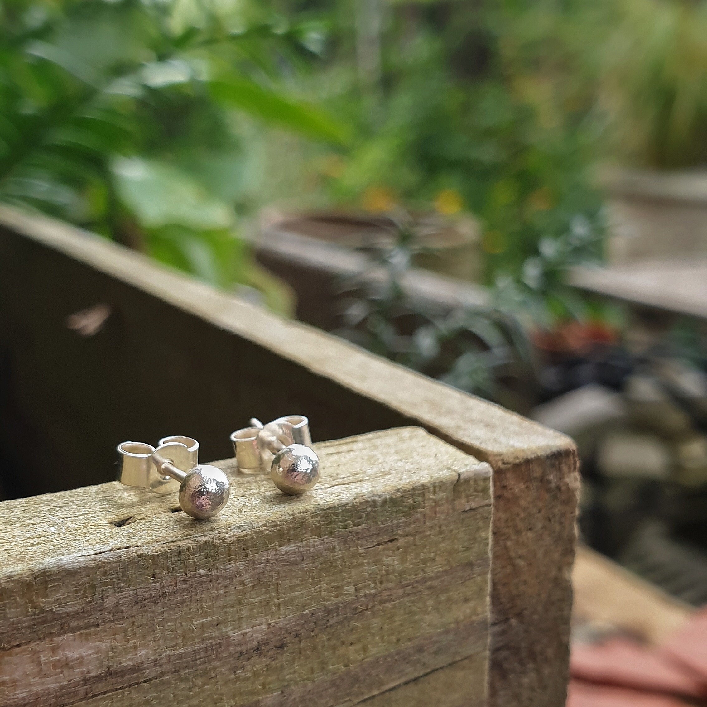 The Proton Studs Handmade Eco Silver Earrings Simple Minimal | Etsy