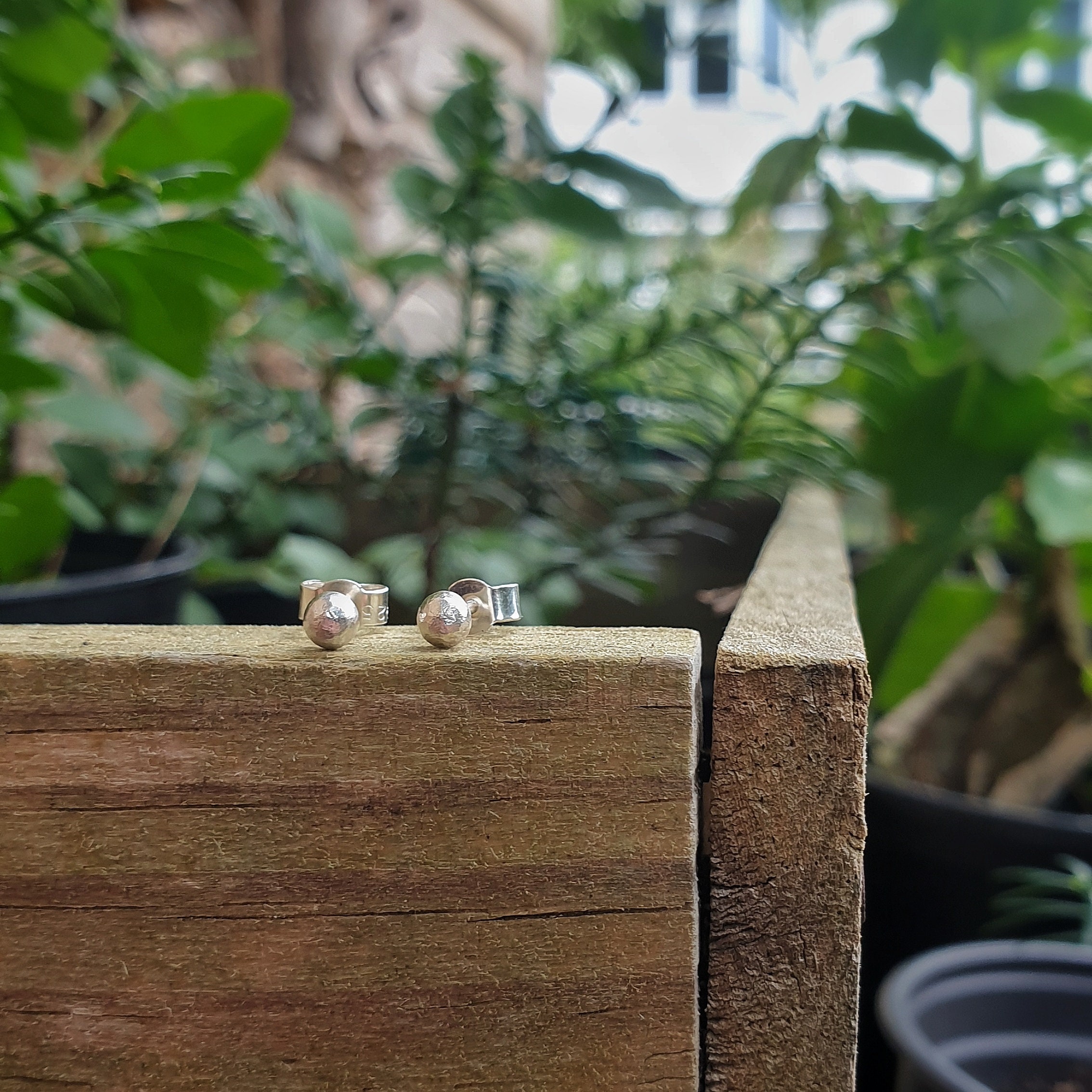 The Proton Studs Handmade Eco Silver Earrings Simple Minimal | Etsy