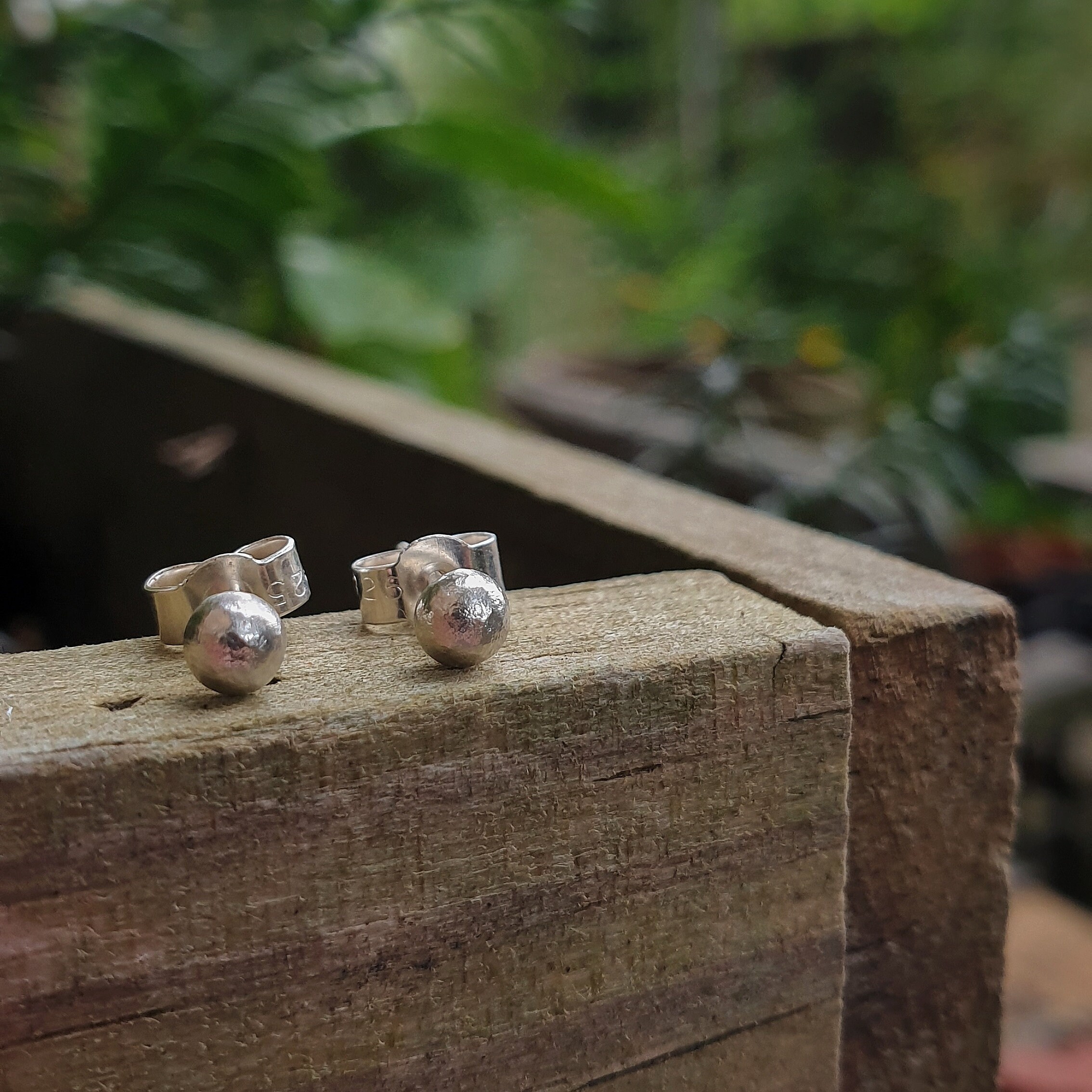 The Proton Studs Handmade Eco Silver Earrings Simple Minimal | Etsy