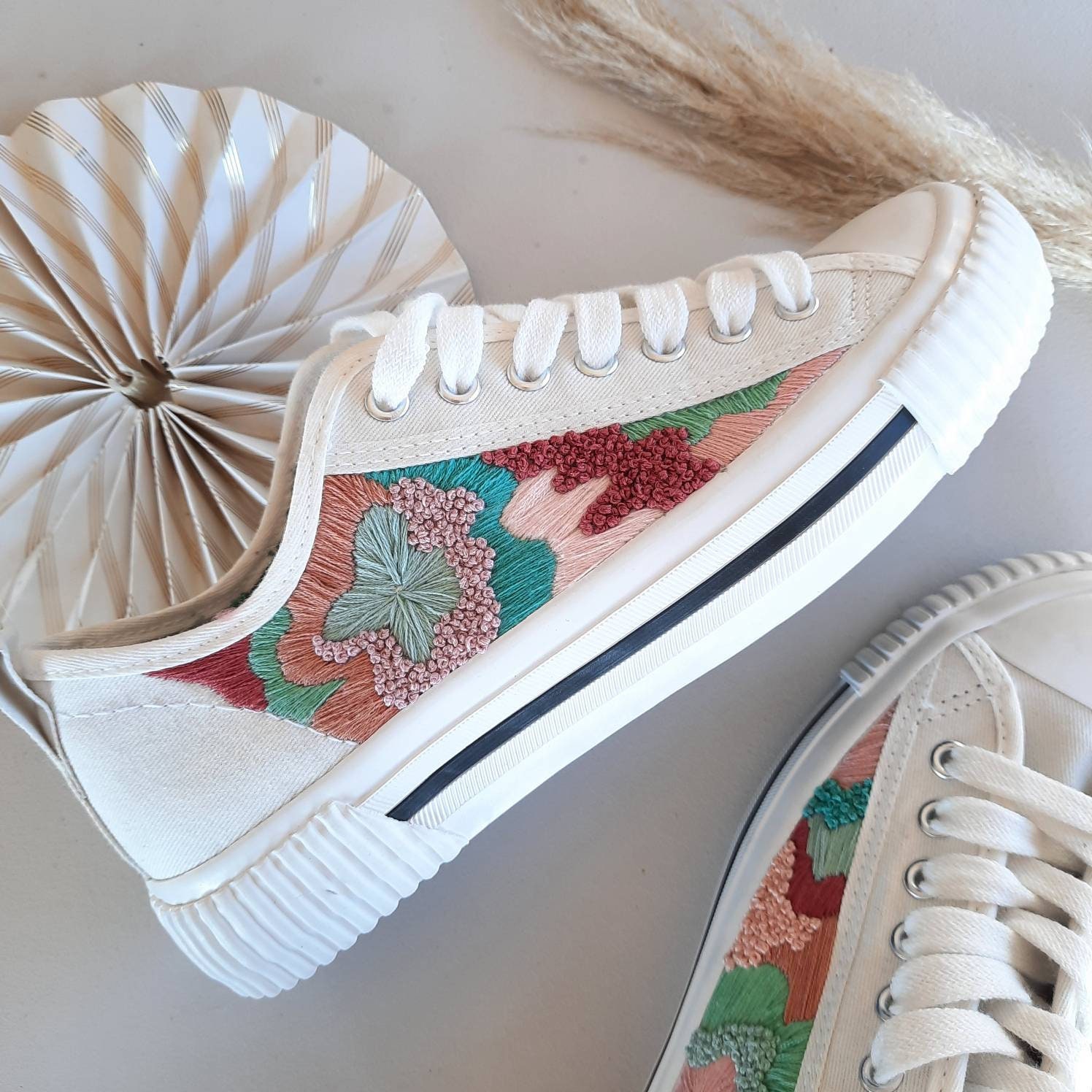 Custom abstract embroidered shoes // embroidered shoes for | Etsy