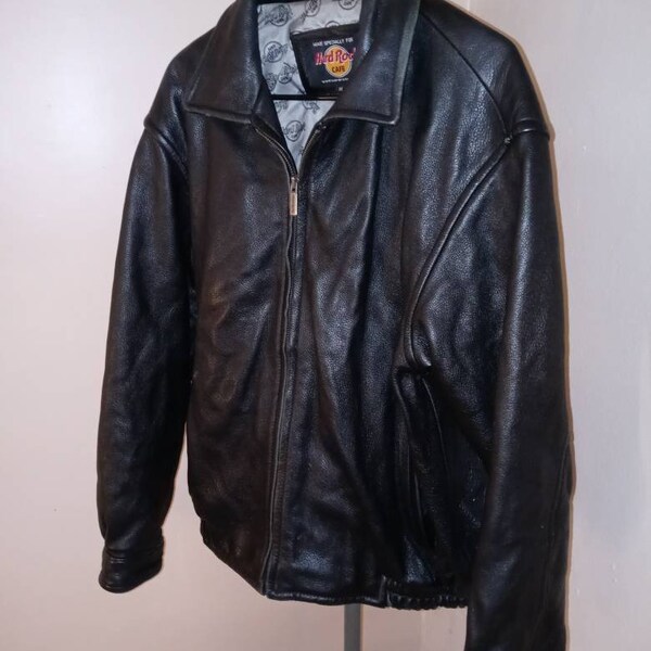 Vintage Hard Rock Leather Jacket - Etsy