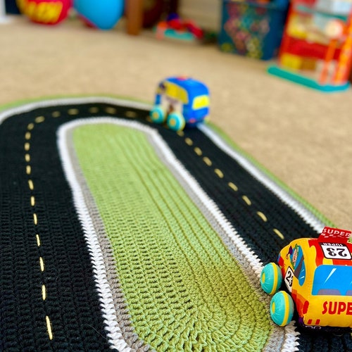 Racetrack Play Mat Rug Crochet - Etsy