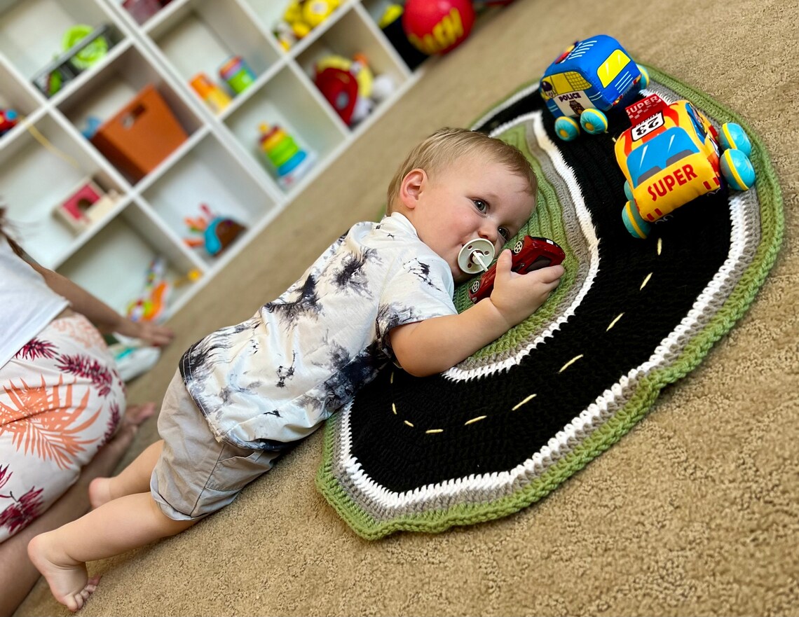 Racetrack Play Mat Rug Crochet - Etsy