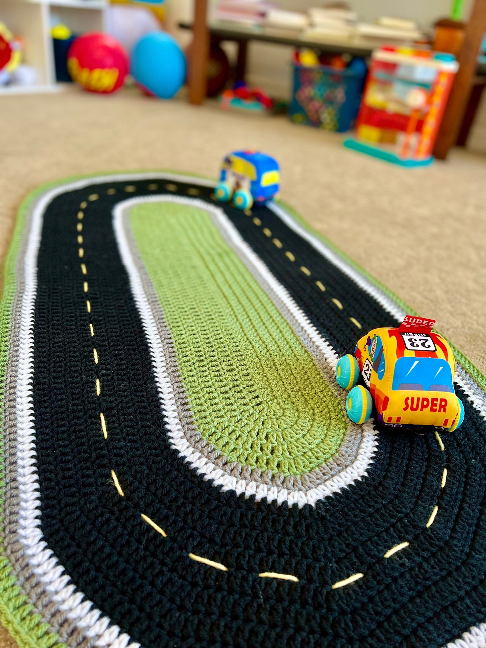 Racetrack Play Mat Rug Crochet - Etsy