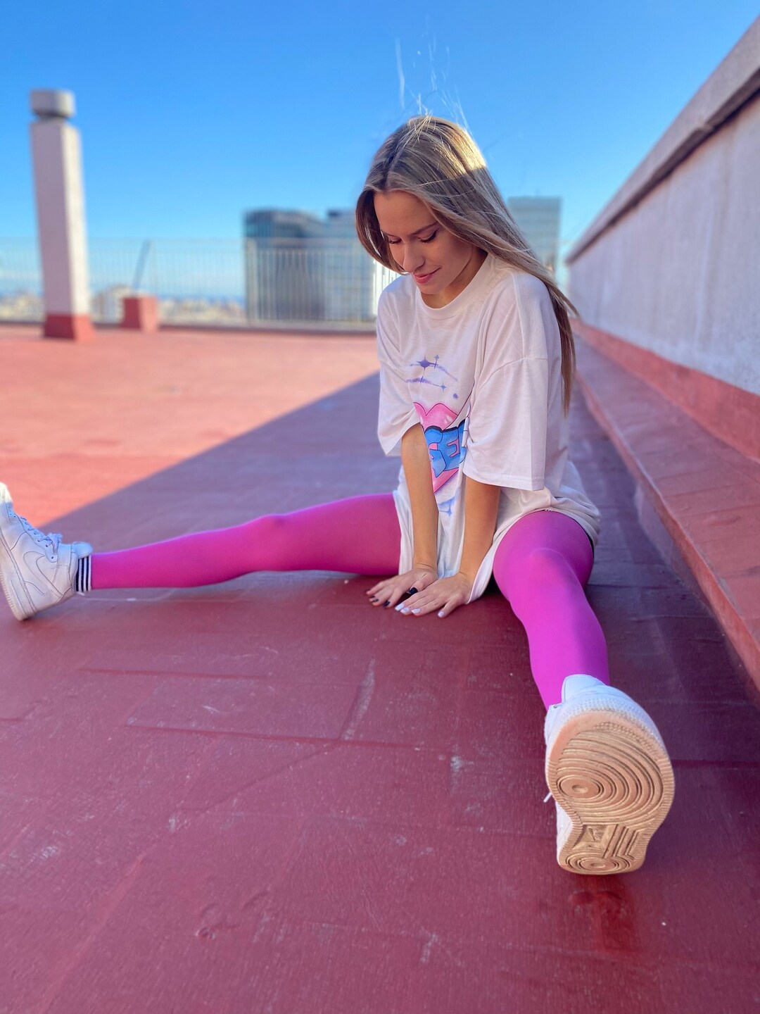 Fuchsia Women's Tights, Fuchsia Tights, Cute Purple Hosiery, Purple ...