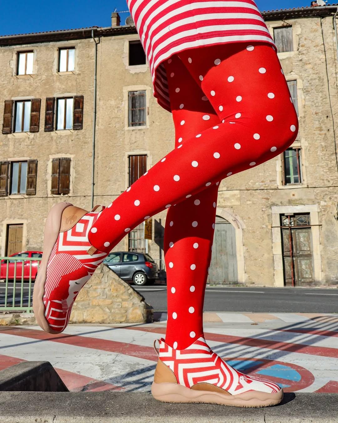 Red Stockings With White Polka Dots, Red Pantyhose With White Polka ...