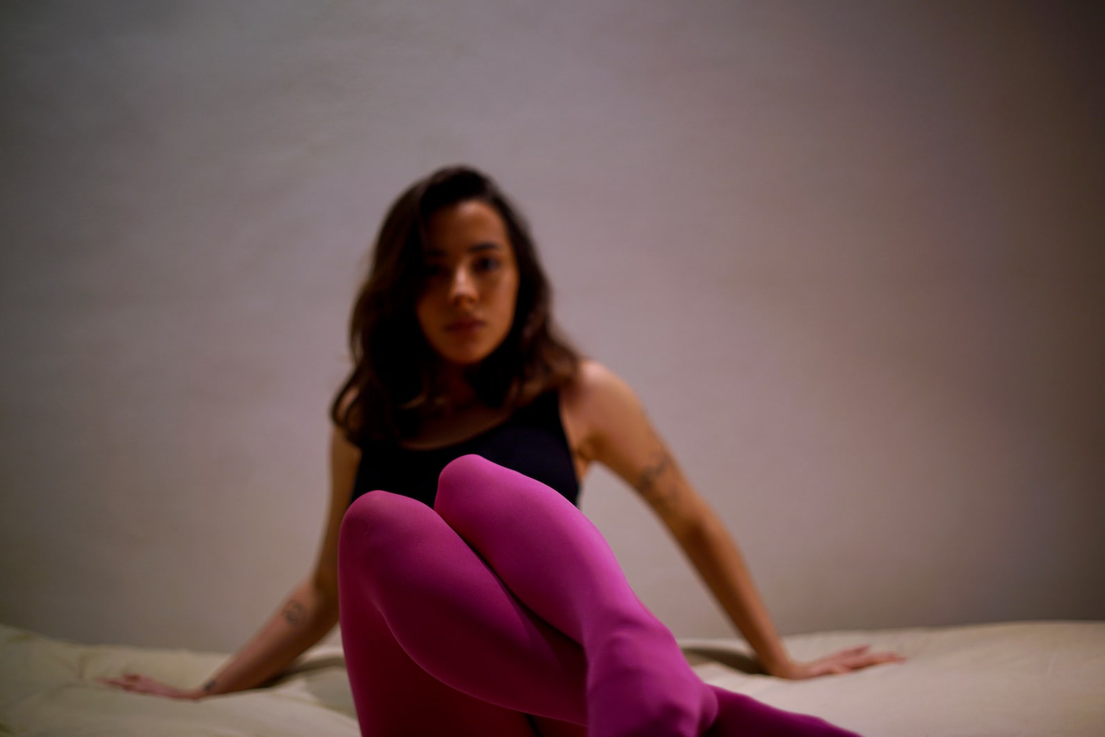 Fuchsia Women's Tights, Fuchsia Tights, Cute Purple Hosiery, Purple ...