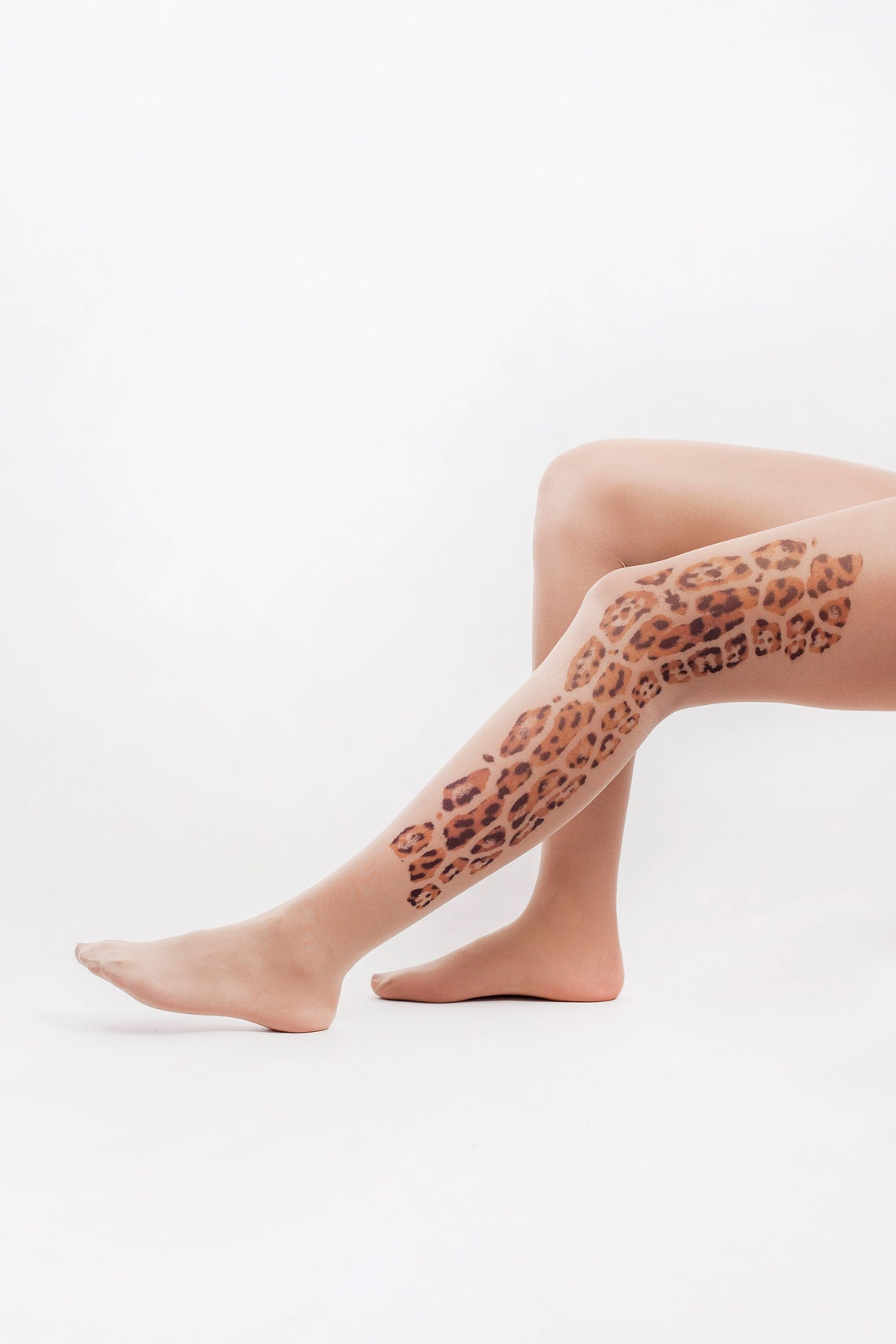 Tiger Animal Print Pantyhose Tattoo Tights Style Fantasy - Etsy Canada