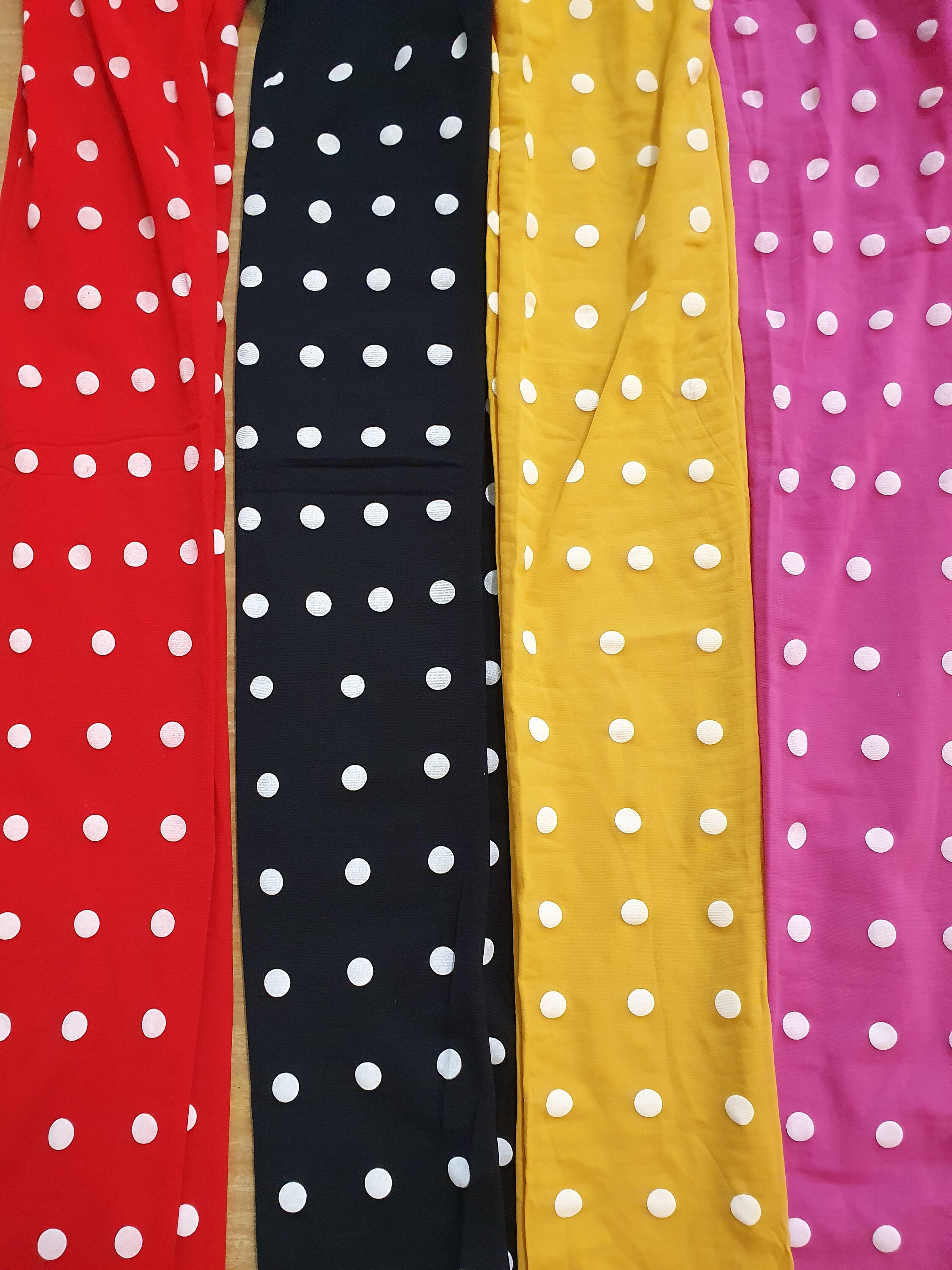 Fuchsia Tights for Women With Printed White Polka Dots - Etsy UK