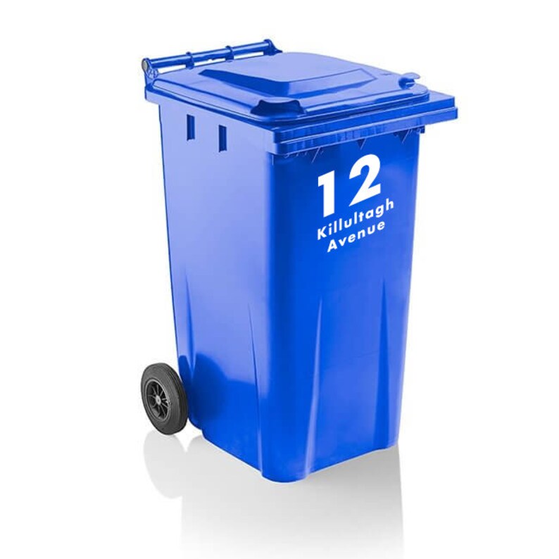 Vinyl Bin Labels - FONT 6 | Custom Bin Address Stickers, Personalised ...