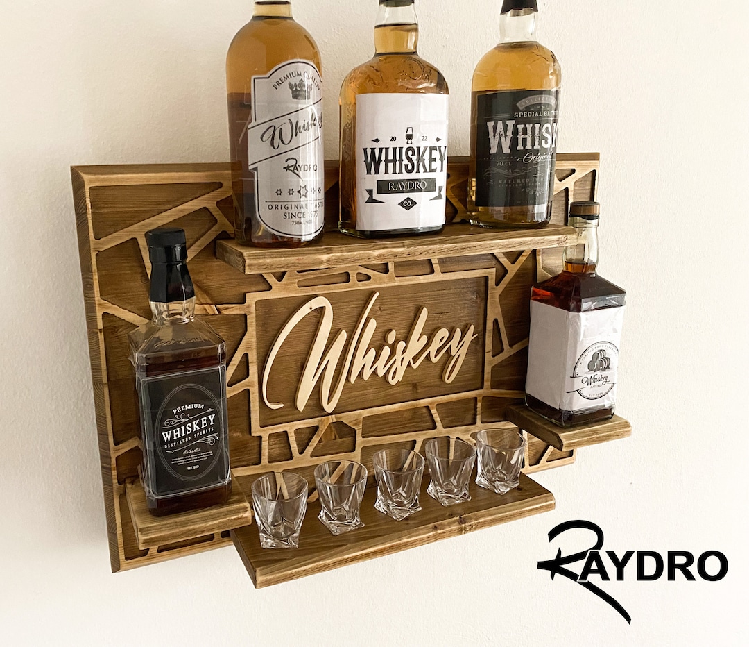 Whiskey Rack Bourbon Whiskey Rack Bottle Shelf Home Bar Furniture Bar ...