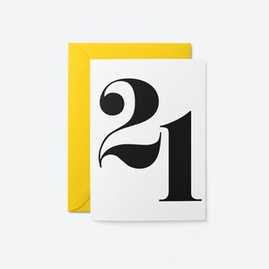 21st Birthday Card Milestone Birthday Card Age Card - Etsy