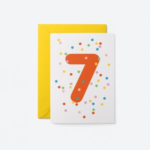 7th Birthday Card Kids Age Card - Etsy