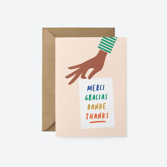 Merci Gracias Danke Thank You Greeting Card - Etsy Canada