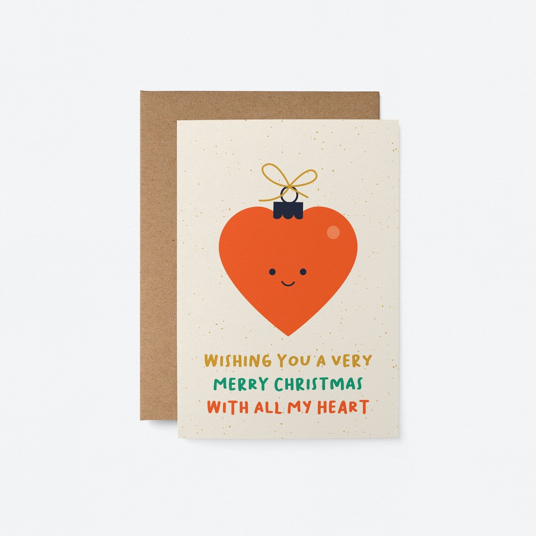 Wishing You a Very Merry Christmas With All My Heart Christmas Greeting ...