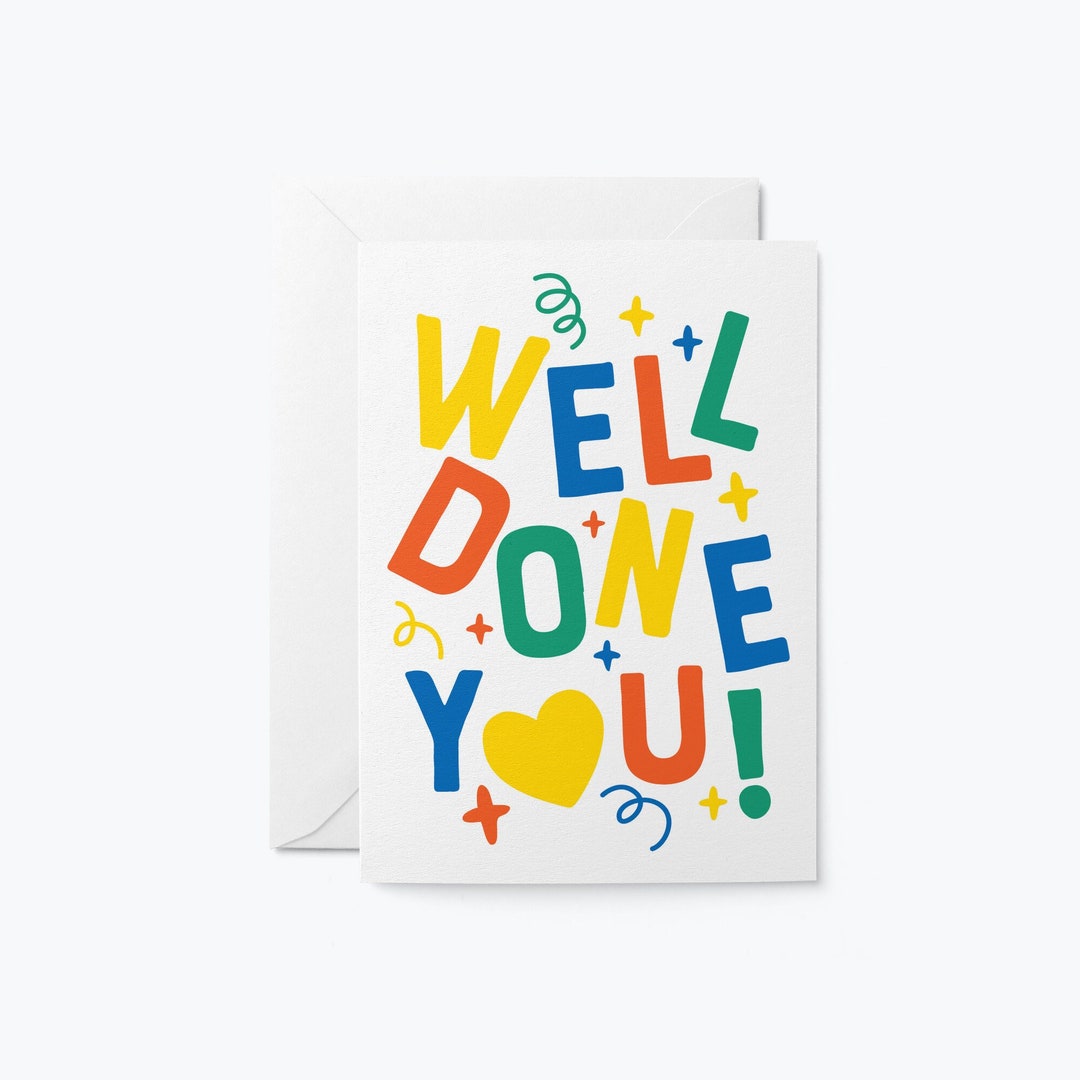 Well Done You Congratulations & Graduation Card - Etsy