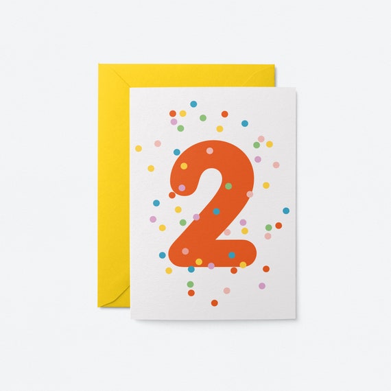 2nd Birthday Card Kids Age Card | Etsy