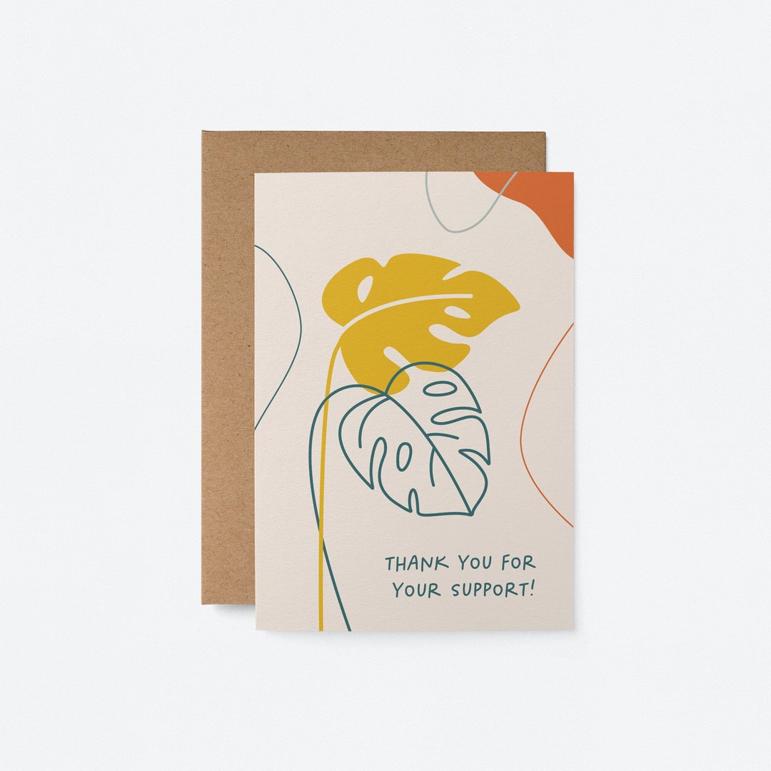 Thank You for Your Support Greeting Card - Etsy Singapore